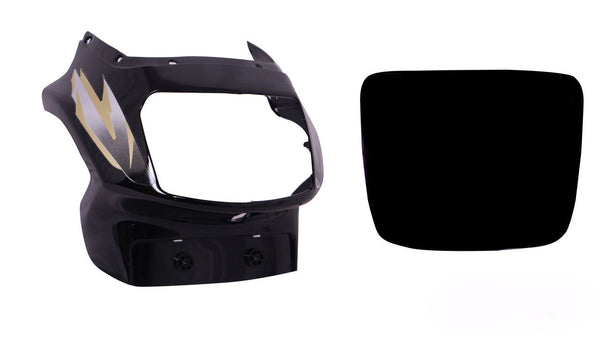 Headlight Visor With Glass Fit For TVS Victor GL New Model Black Bike Spares